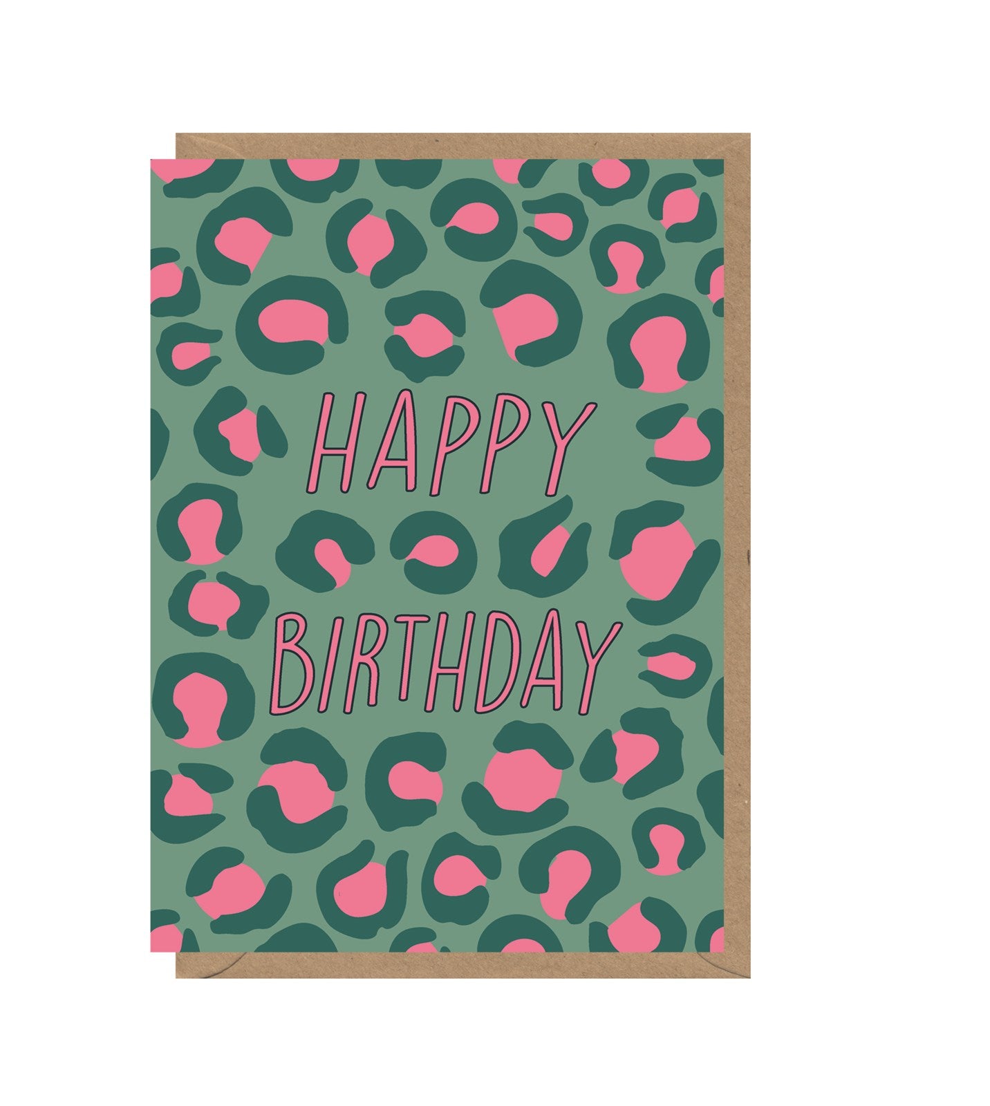 Turquoise Leopard Print Card